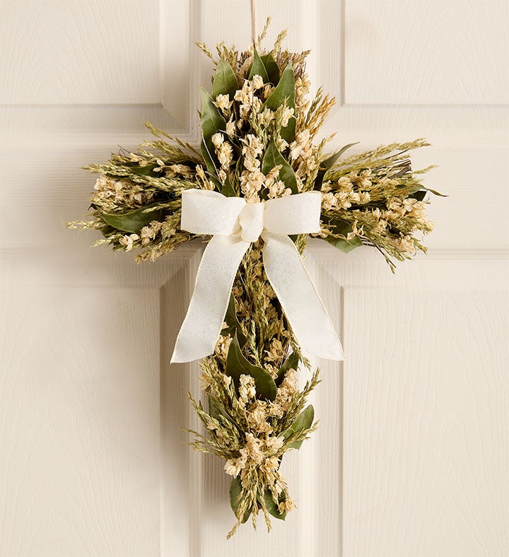 Preserved Cross Wreath | 1800Flowers.com - 155849