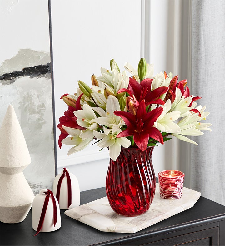Holiday Lily Bouquet™ from 1-800-Flowers.com | SendFlowers.io