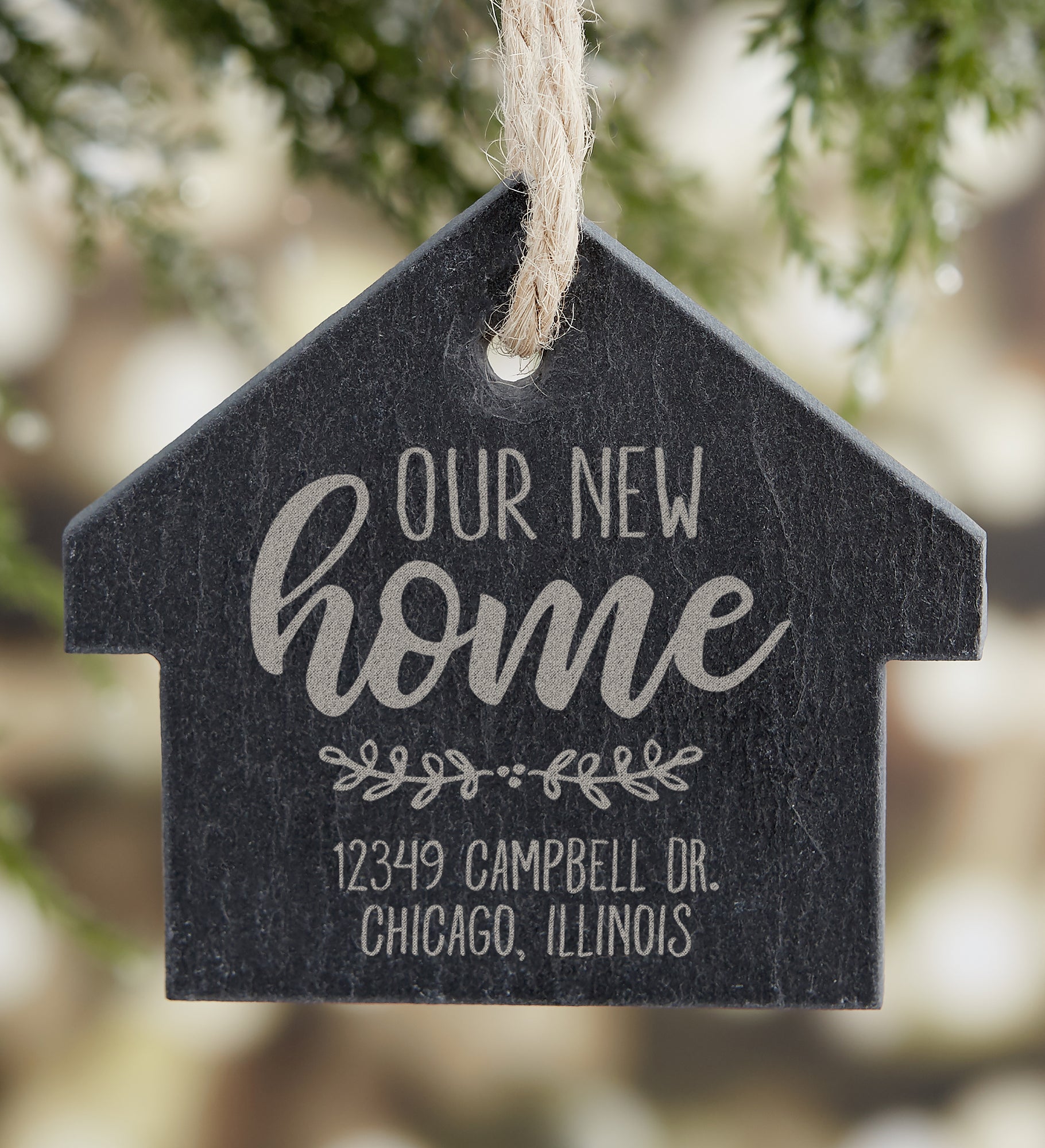 New Home Engraved Slate Ornament