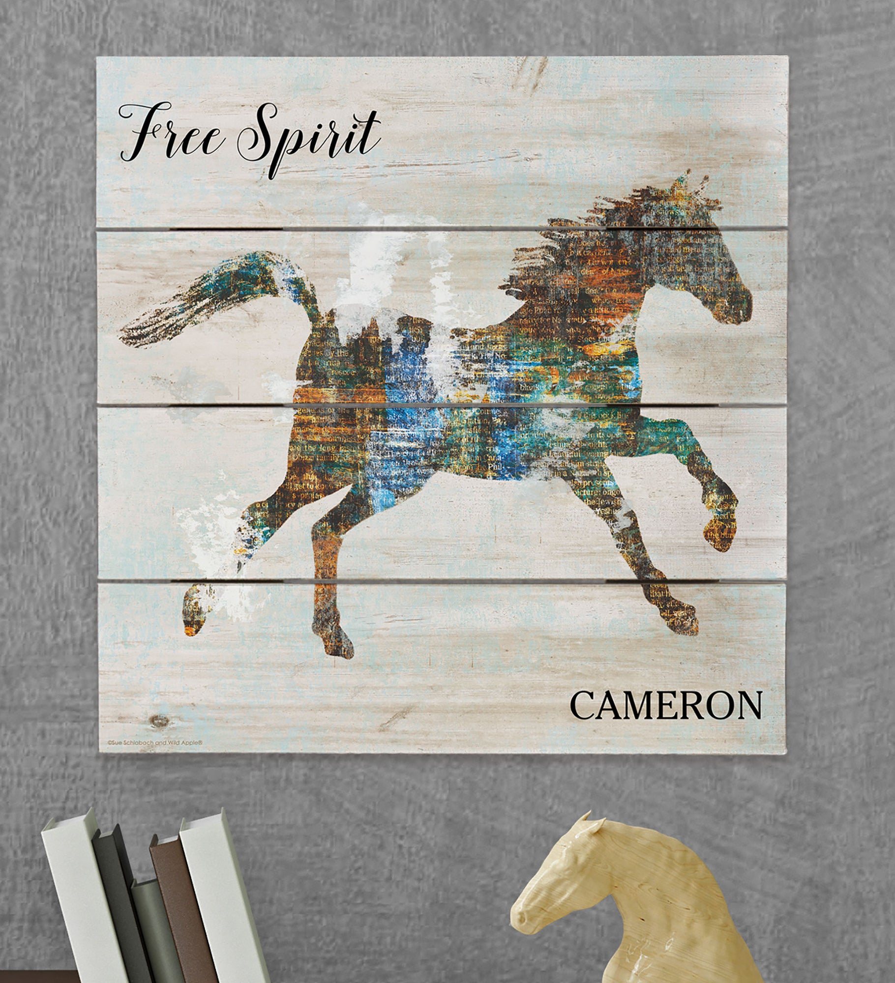 Free Spirit Horse Personalized Wooden Shiplap Signs
