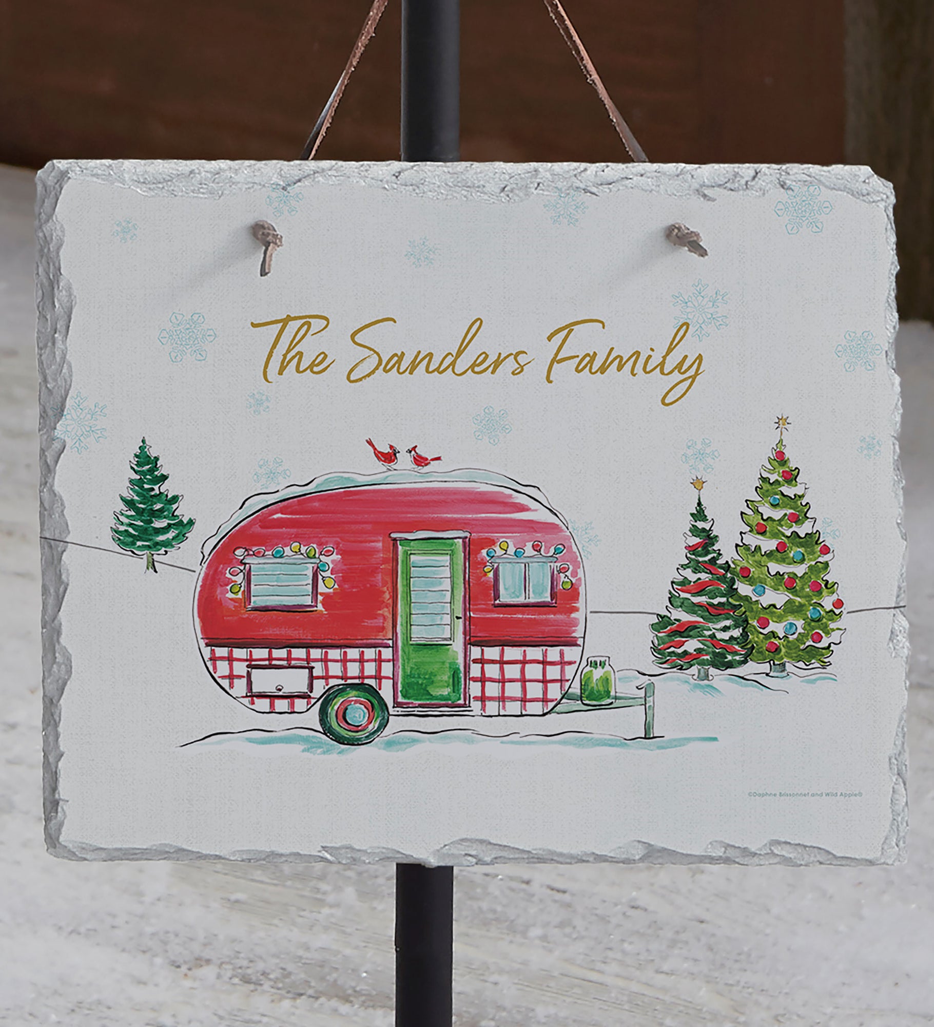 Holiday Camper Personalized Slate Sign