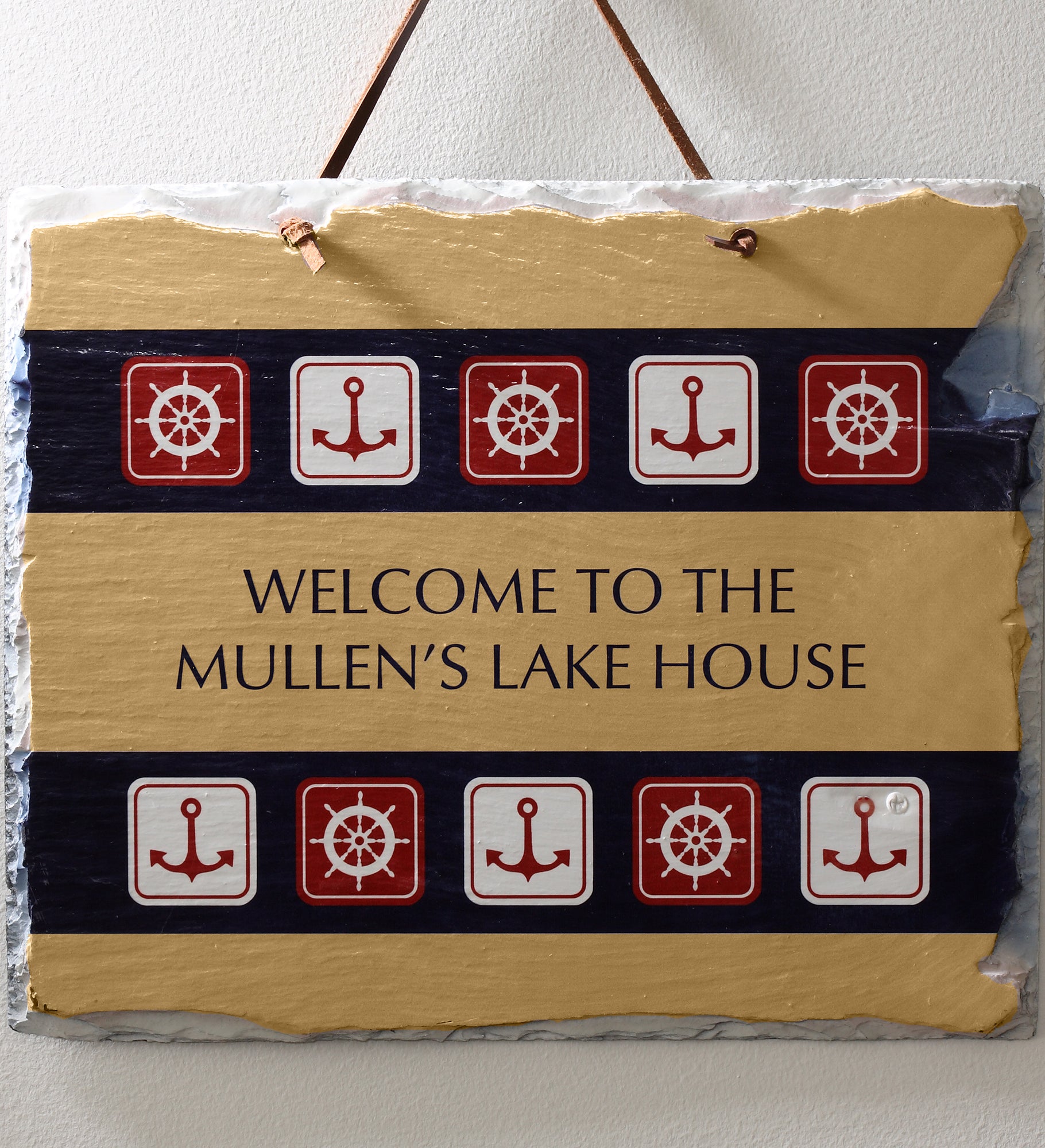 Nautical Welcome Personalized Slate Plaque